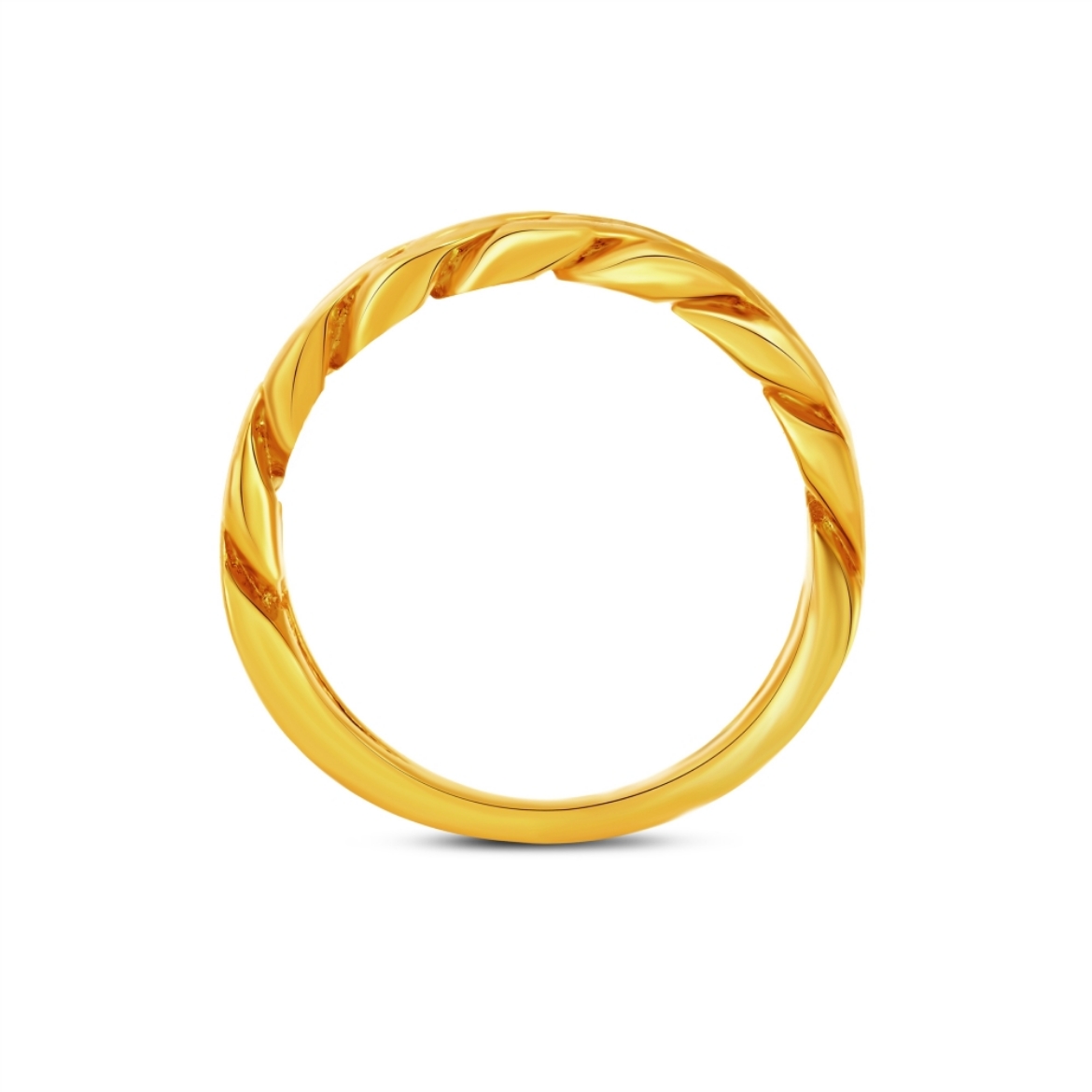 Zhulian Malaysia. Thick Bold Curb Chain Ring Band Gold Plated