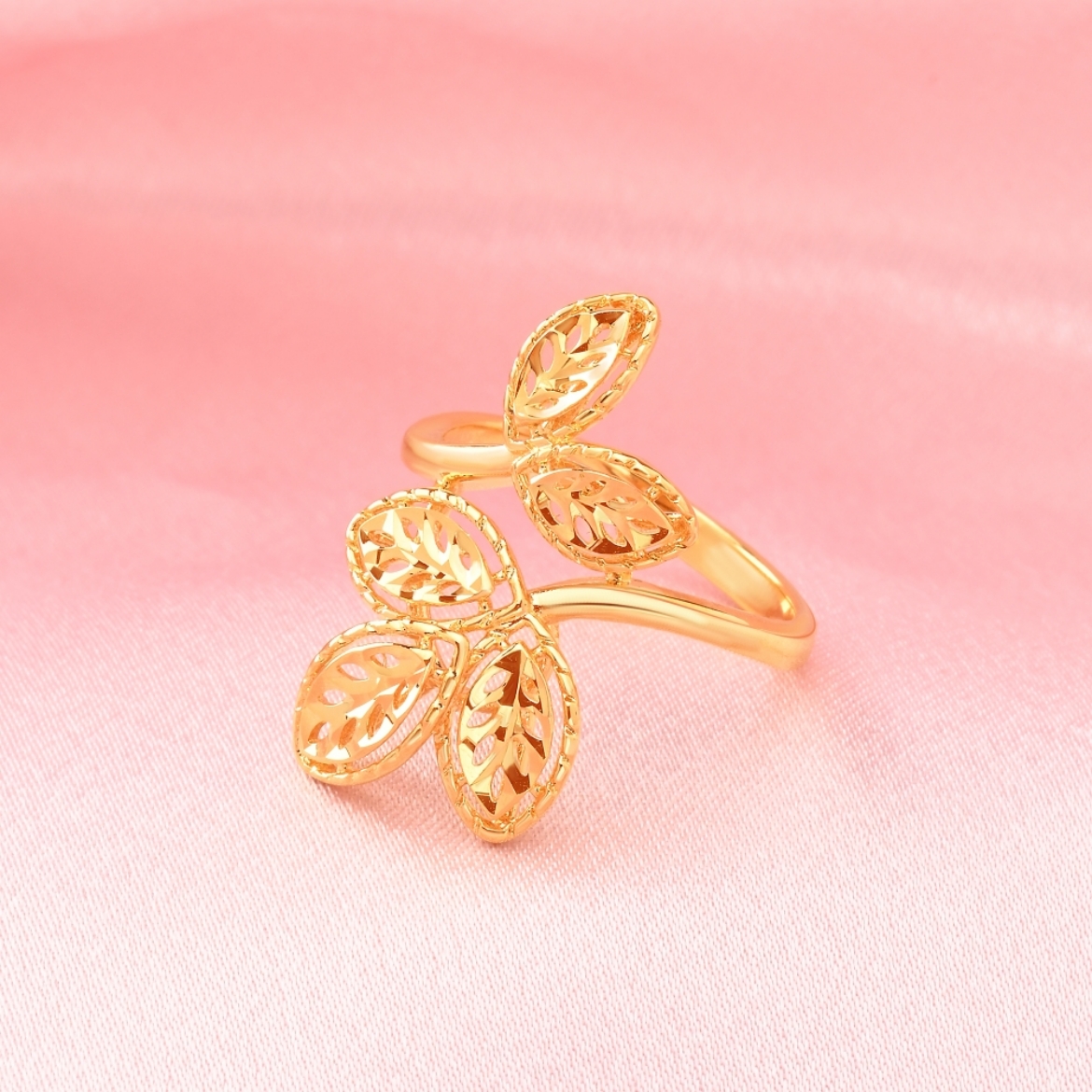 Zhulian Malaysia. Ketum Leaves Bypass Ring Gold Plated