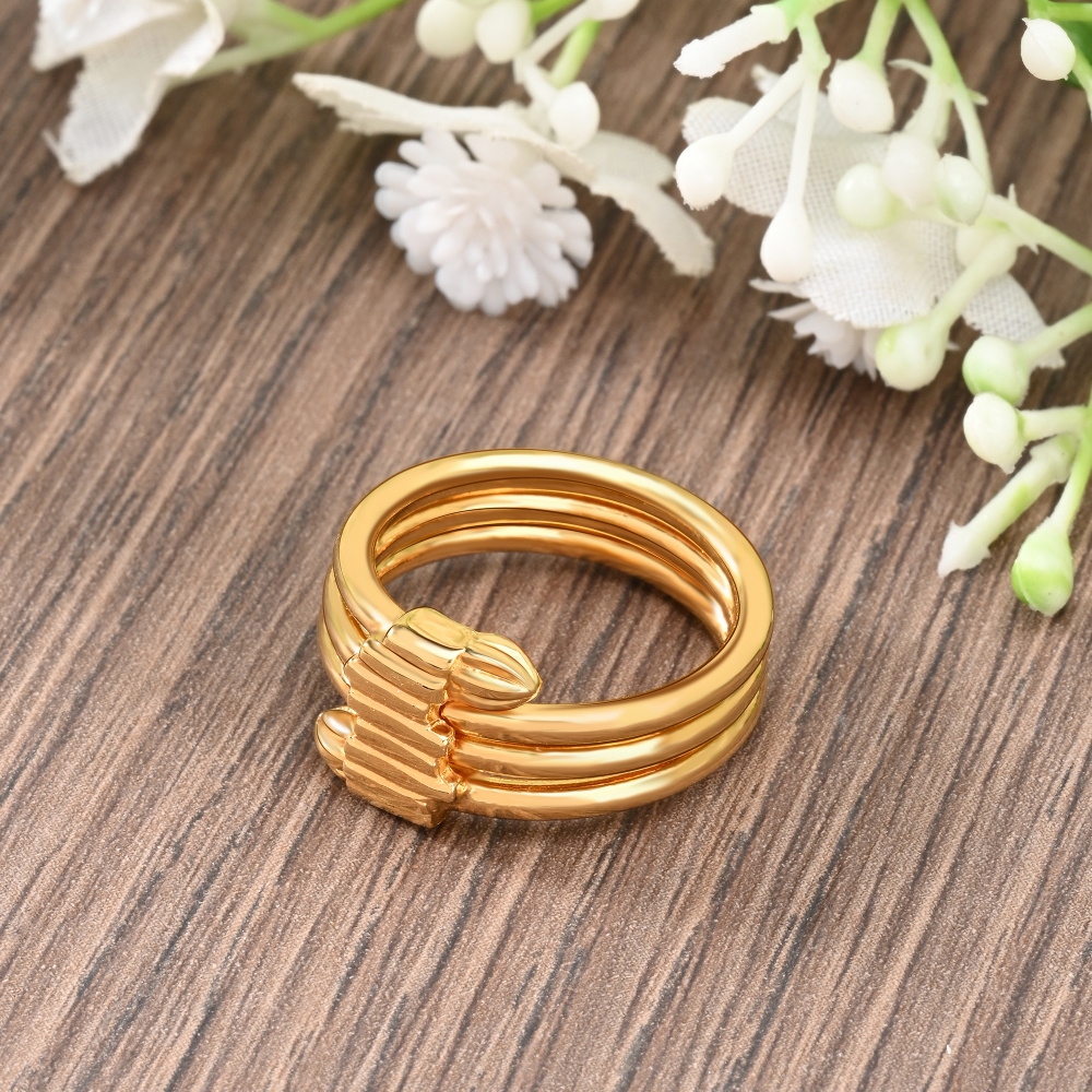 Zhulian Malaysia. Simple Layered Coil Ring Gold Plated