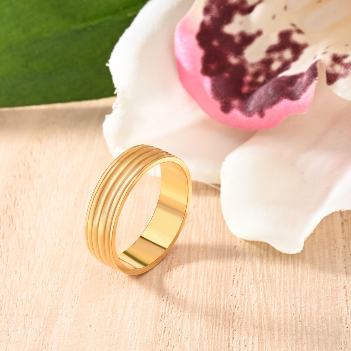 Zhulian Malaysia. Multi Lines Layered Ring Band Gold Plated