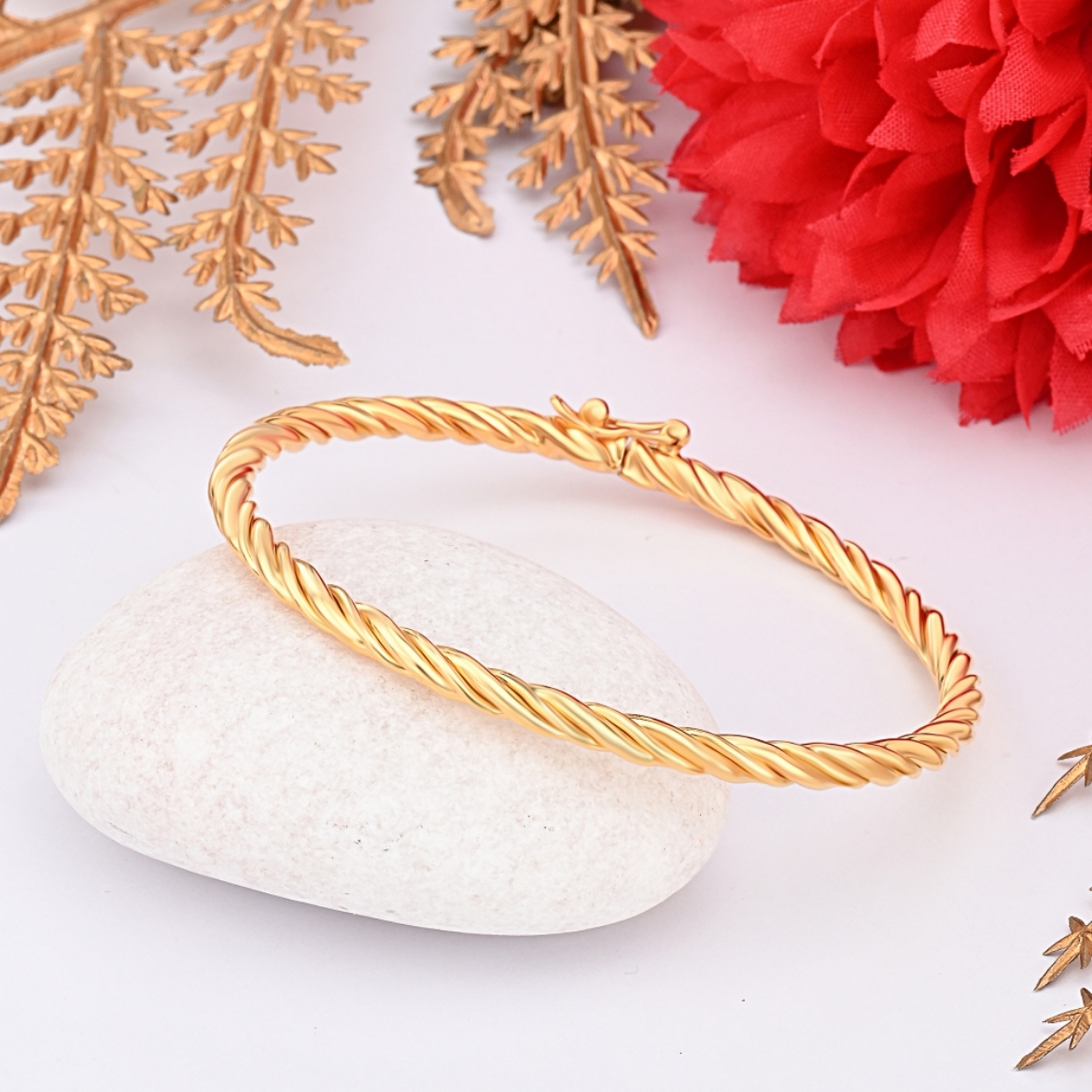 Zhulian Malaysia. Classic Twisted Bangle Gold Plated